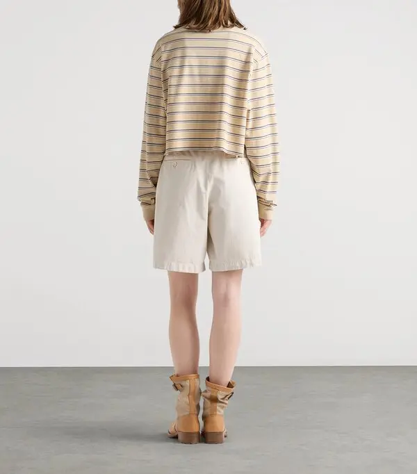 Prada Striped Cotton Piqué Polo Shirt