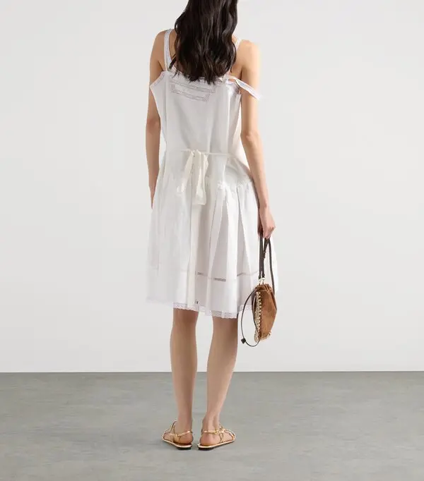 Prada Linen Embroidered Mini Dress