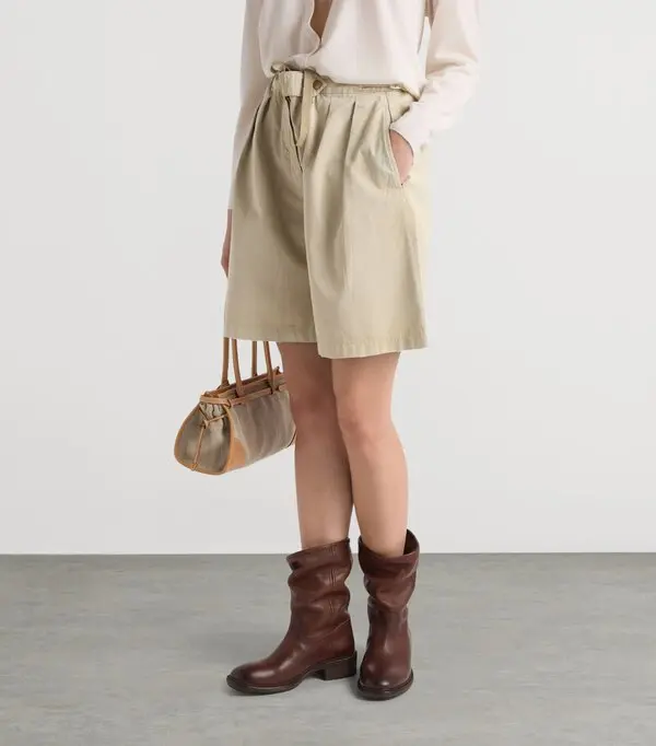 Prada Leather Vintage-effect Mid-calf Boots - Brown