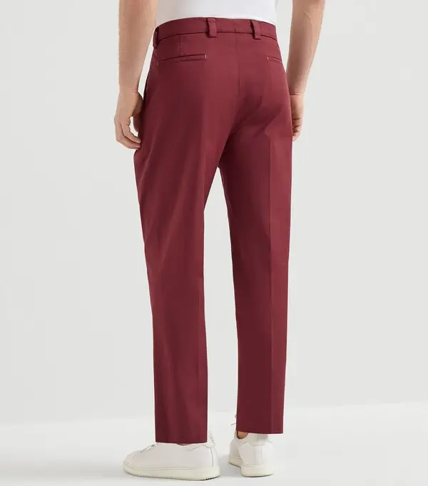 Brunello Cucinelli Stretch-cotton Pleated Trousers