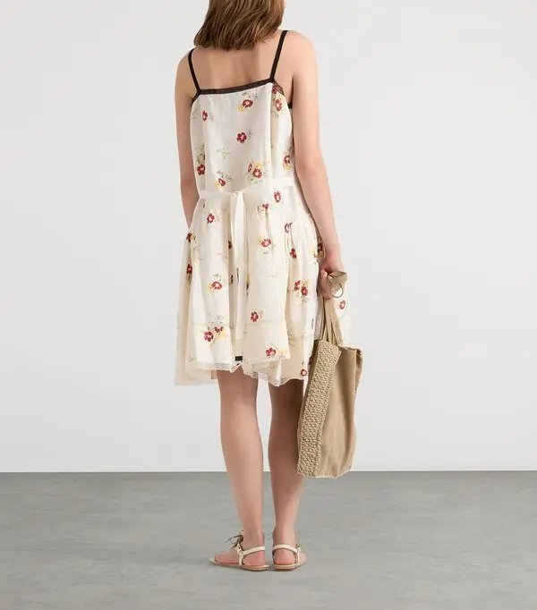 Prada Linen Floral Mini Dress