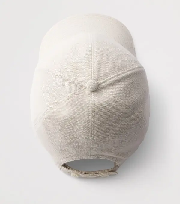 Prada Cotton Piqué Baseball Cap With Logo - Neutral