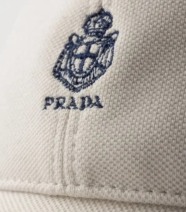 Prada Cotton Piqué Baseball Cap With Logo - Neutral