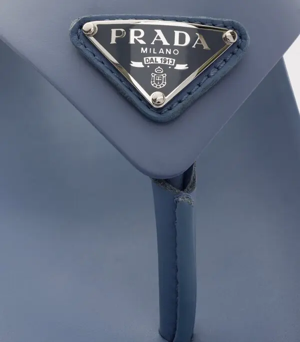 Prada Rubber Logo Thong Sandals - Blue