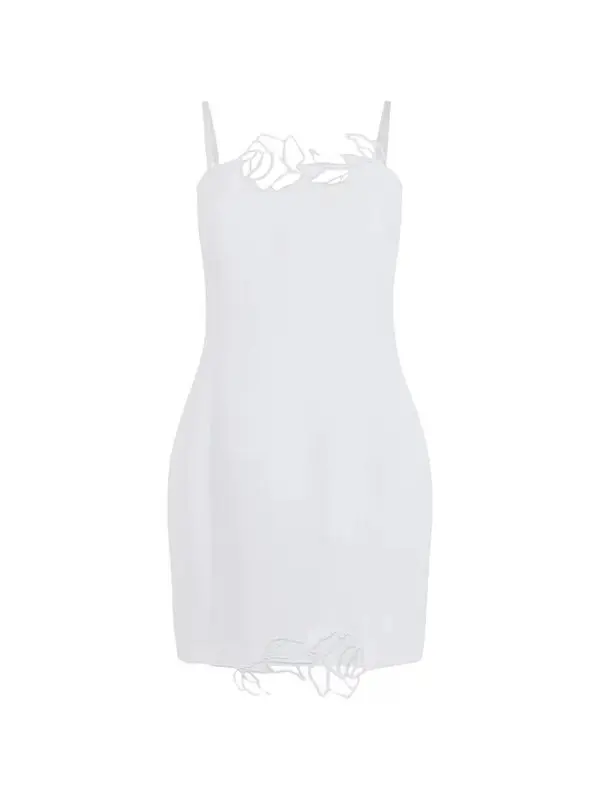 Blumarine Floral Appliquéd Dress - White