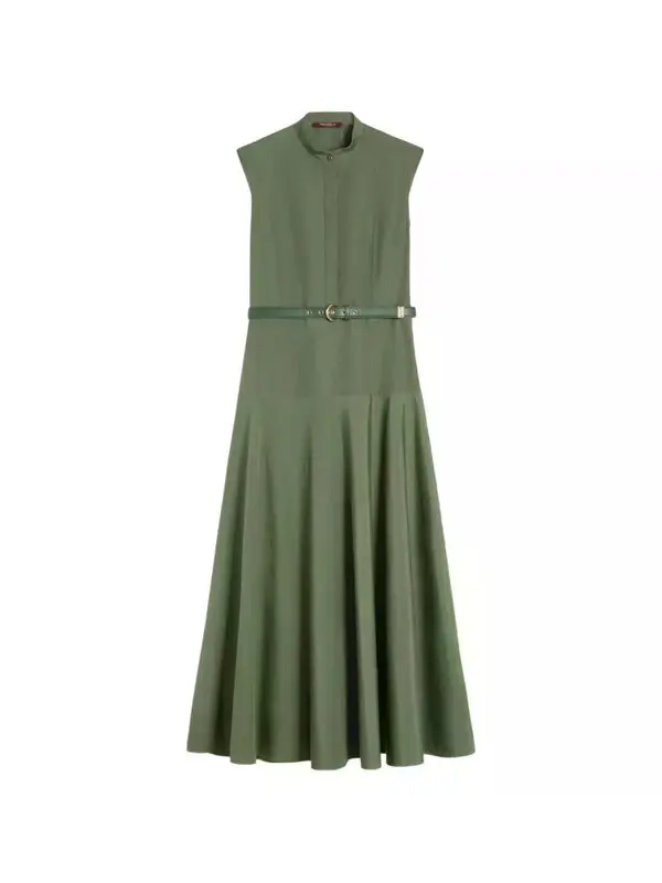 Max Mara Belted A-line Dress - Green