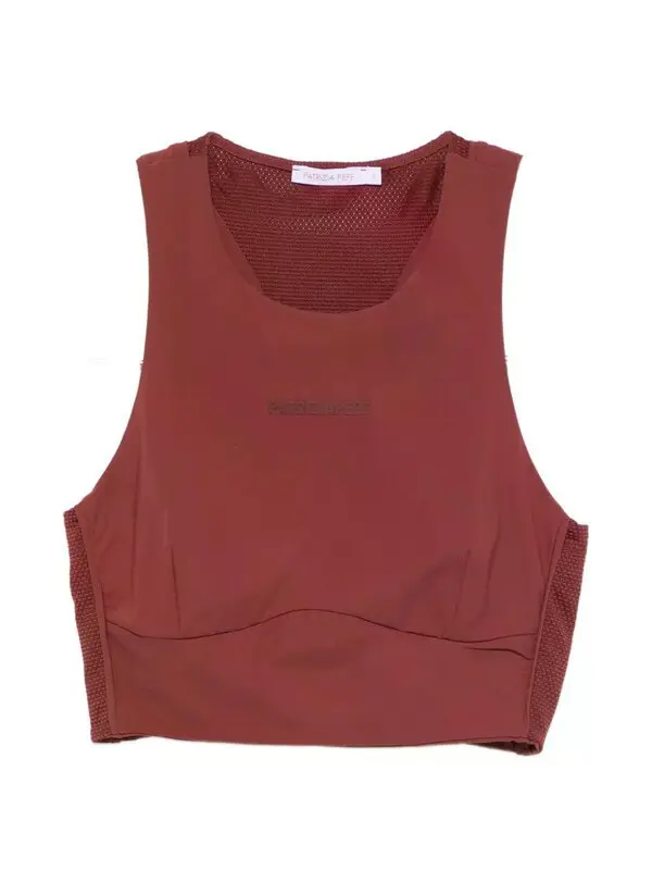 Patrizia Pepe Logo-detail Sleeveless Top - Brown