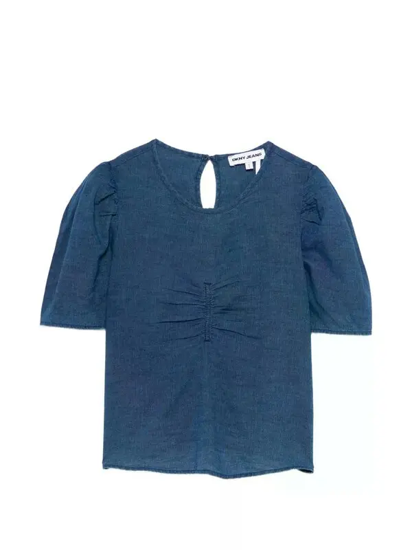 Dkny Puff-sleeve Blouse - Blue
