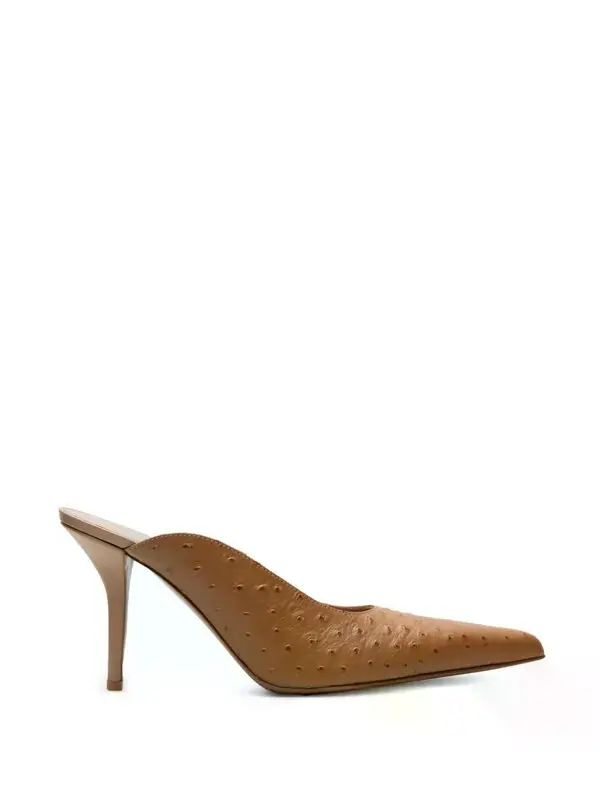 GIABORGHINI Leather Pointed Toe Mules - Brown