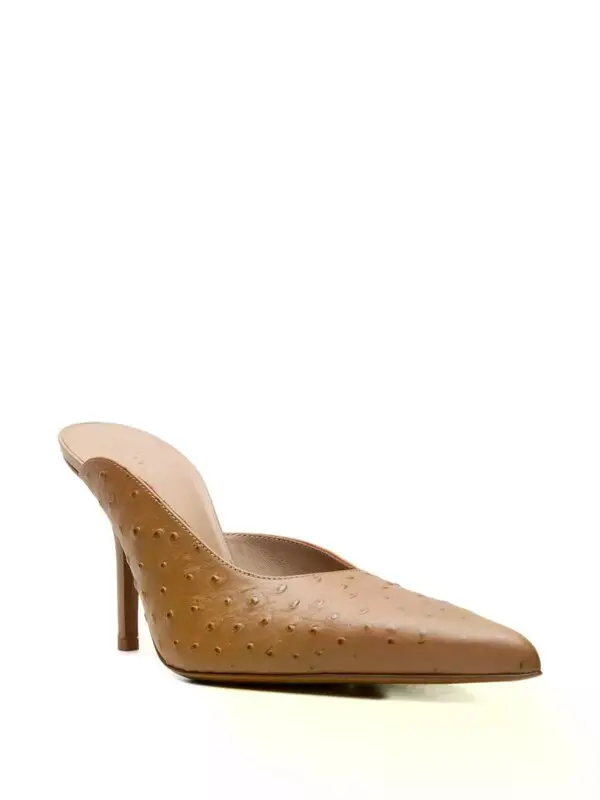 GIABORGHINI Leather Pointed Toe Mules - Brown