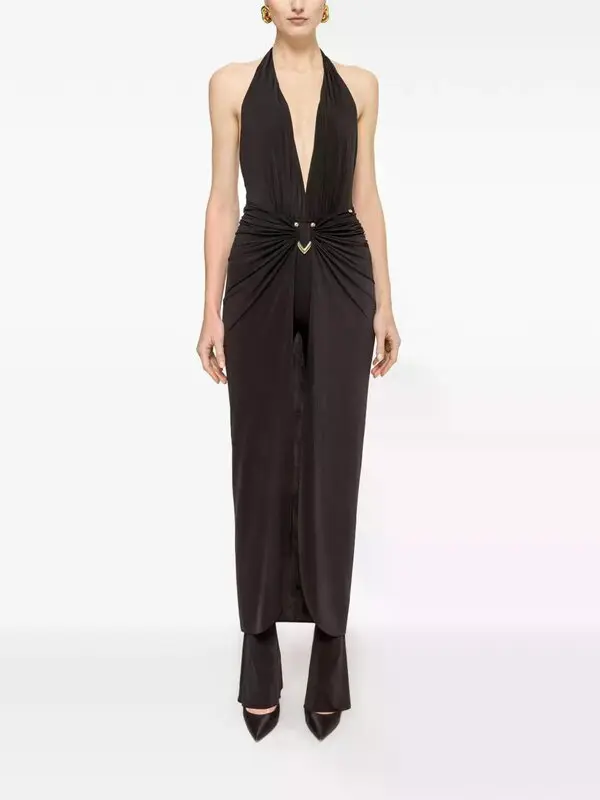 NISSA Backless Layered Jumpsuit - Black