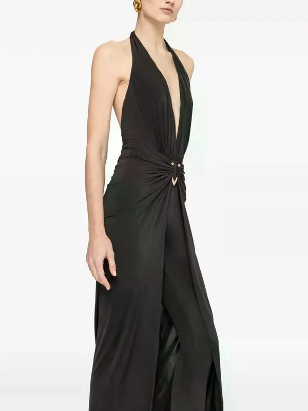 NISSA Backless Layered Jumpsuit - Black