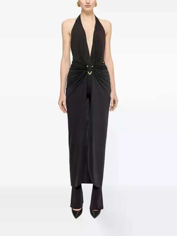NISSA Backless Layered Jumpsuit - Black