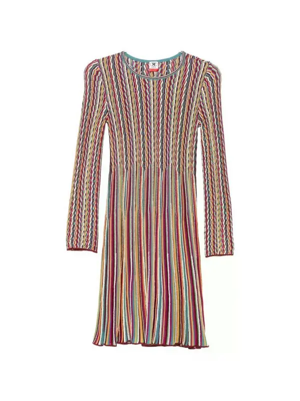 Missoni Long-sleeve Striped Mini Dress - Pink