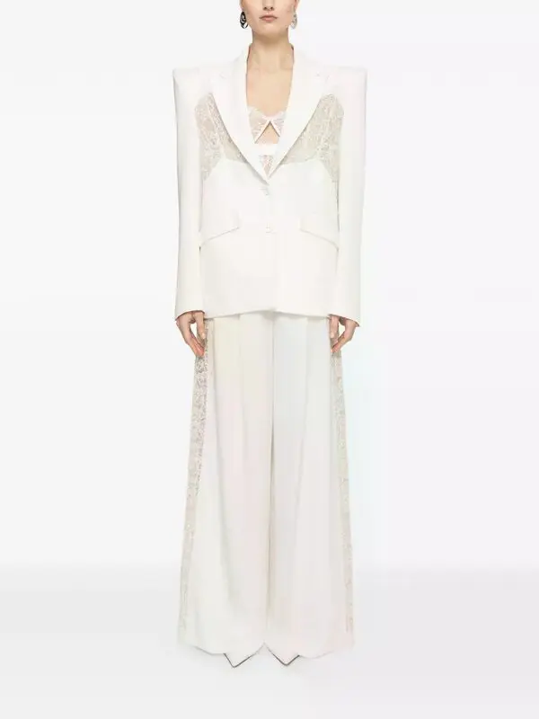 NISSA Lace Insert Wide Leg Trousers