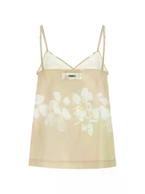 Iceberg Floral-print Linen Top - Neutrals