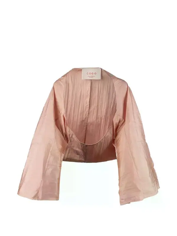 CO.GO Linen Cropped Jacket - Pink