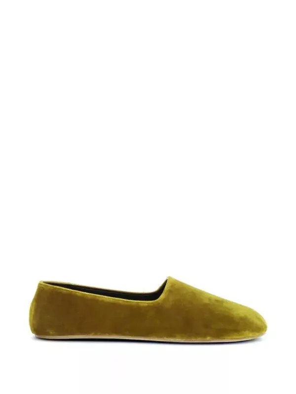 THE ROW Ponti Velvet Loafers - Green