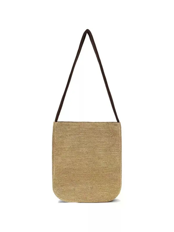 THE ROW Lori Curved Raffia Shoulder Bag - Neutrals