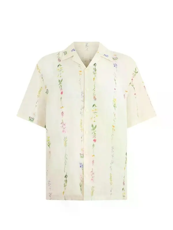 120% Lino Floral-print Linen Shirt