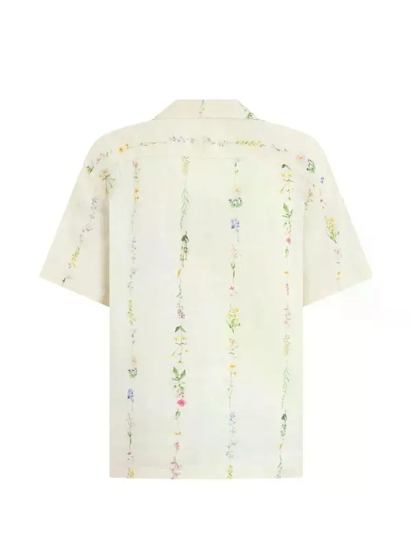 120% Lino Floral-print Linen Shirt