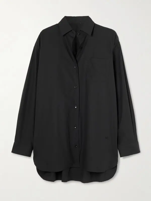 AGOLDE Oversized Organic Cotton-poplin Shirt - Black