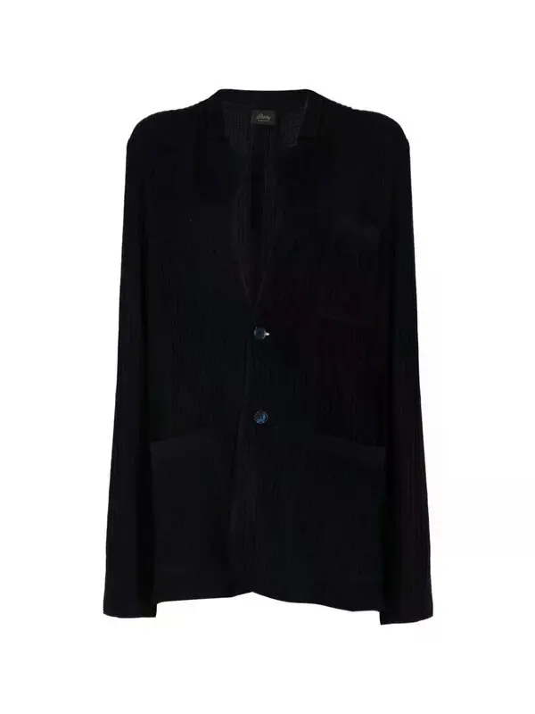 Brioni Button Ribbed Jacket - Blue