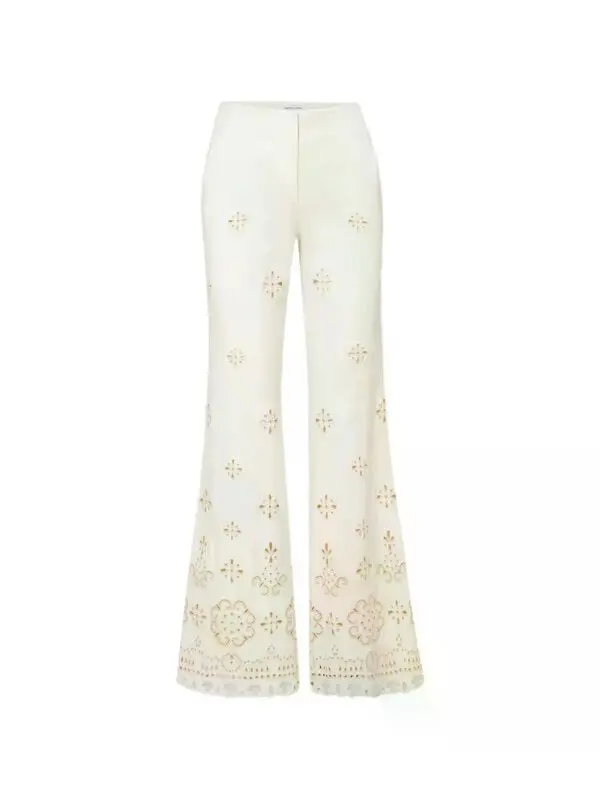 Veronica Beard Komi Embroidered Trousers - Neutrals