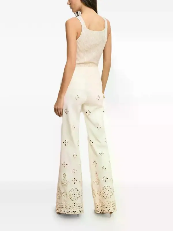 Veronica Beard Komi Embroidered Trousers - Neutrals