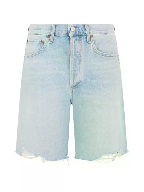 AGOLDE Distressed Denim Shorts - Blue