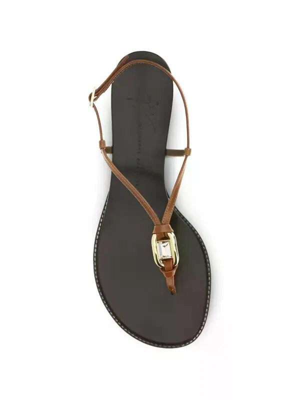GIUSEPPE ZANOTTI Amhelia Crystal Detail Sandals - Brown