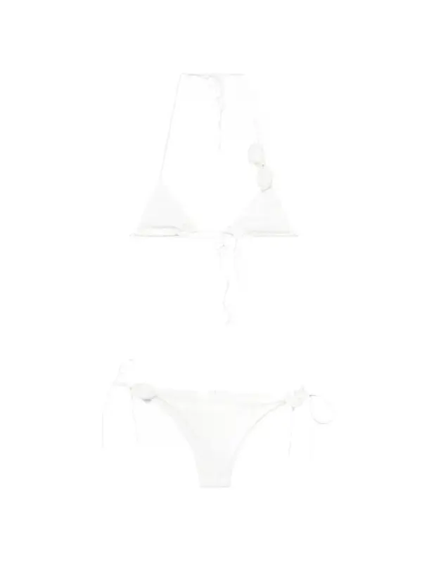 Oseree Bridal Rose Bikini Set - White