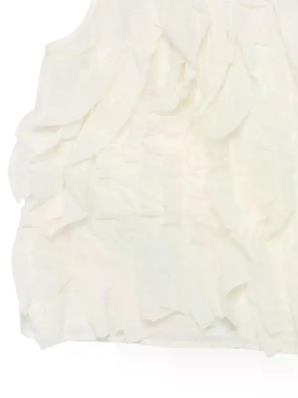 Alpha Studio Ruffled Sleeveless Top - White