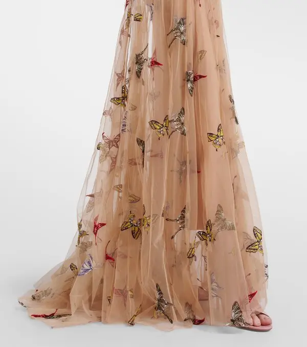 Blumarine Patch-appliqué Maxi Dress - Beige