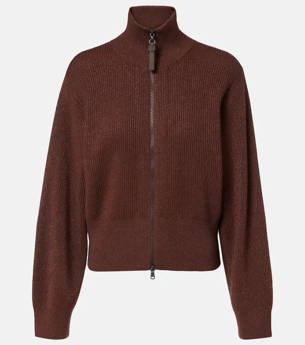 Brunello Cucinelli Monili Cashmere-blend Sweater - Brown
