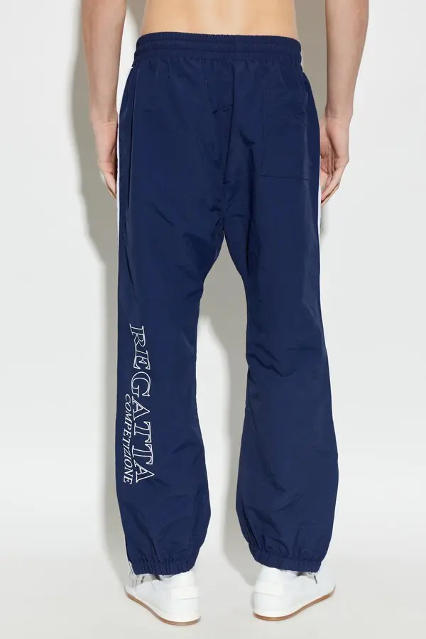 Rhude Trousers With Cuffed Legs - Navy Blue