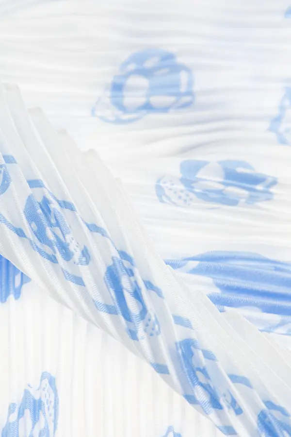 Alexander McQueen Pleated Scarf - Light Blue