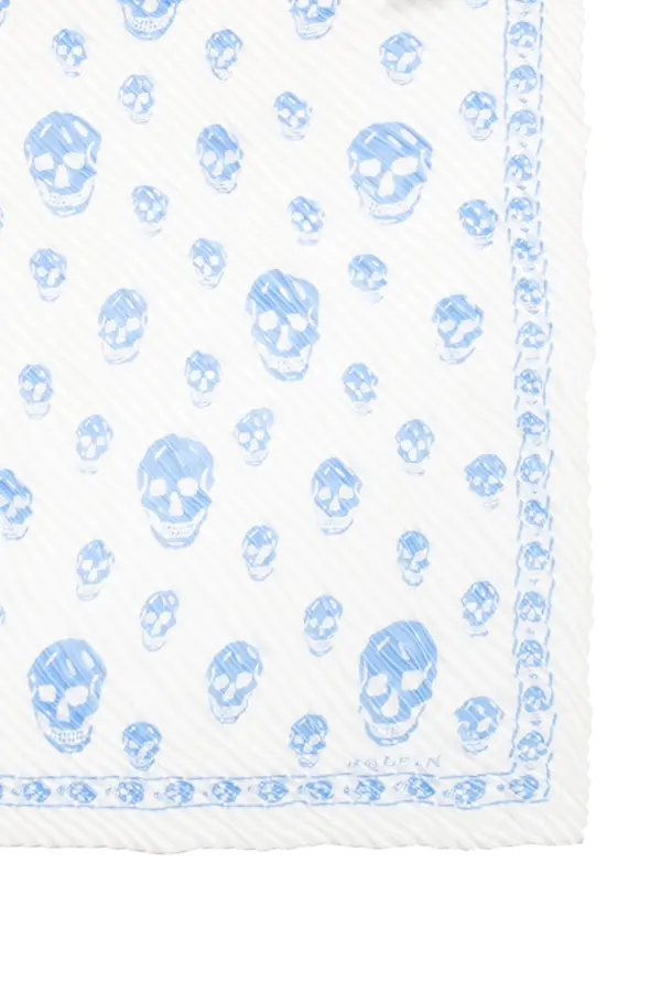 Alexander McQueen Pleated Scarf - Light Blue