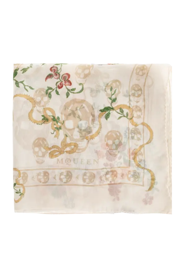 Alexander McQueen Silk Scarf - Cream
