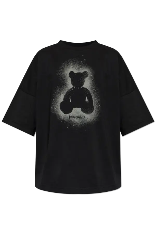 Palm Angels T-shirt With Printed Logo - Black