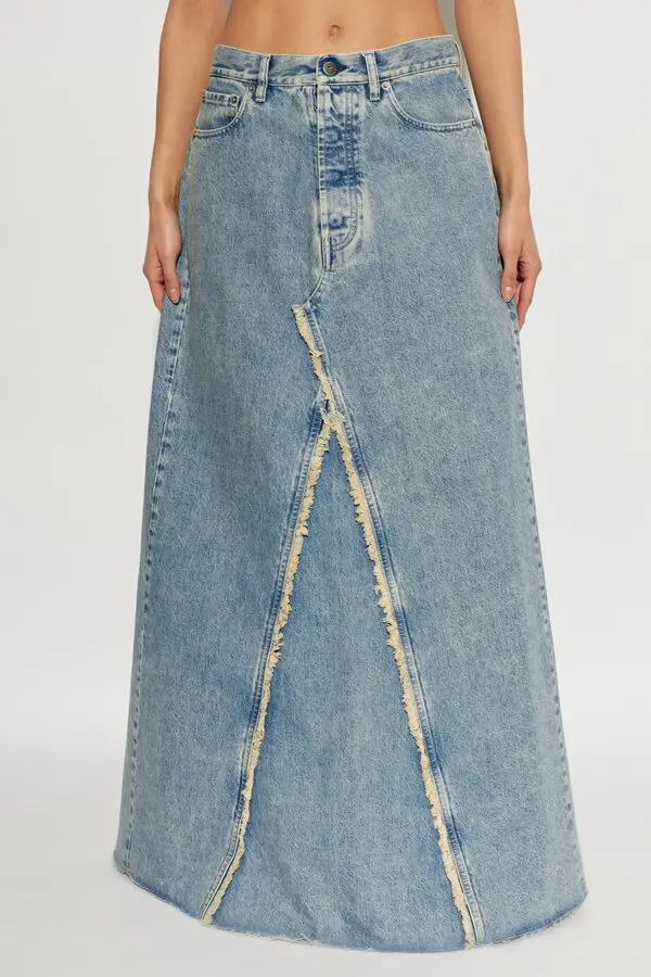 MAISON MARGIELA Denim Maxi Skirt With Raw Hem