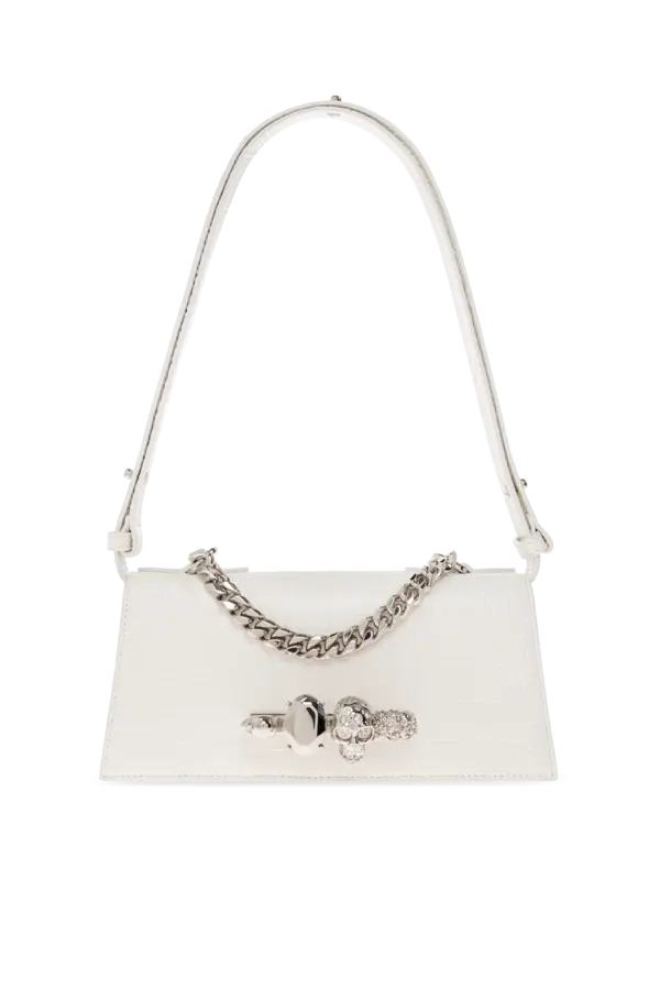 Alexander McQueen Jewelled Mini Bag - White