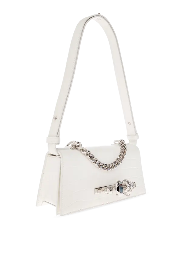 Alexander McQueen Jewelled Mini Bag - White