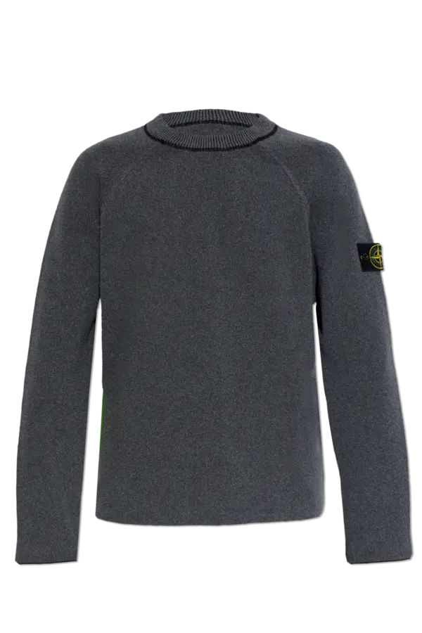 Stone Island Sweater With Logo Patch - Grey