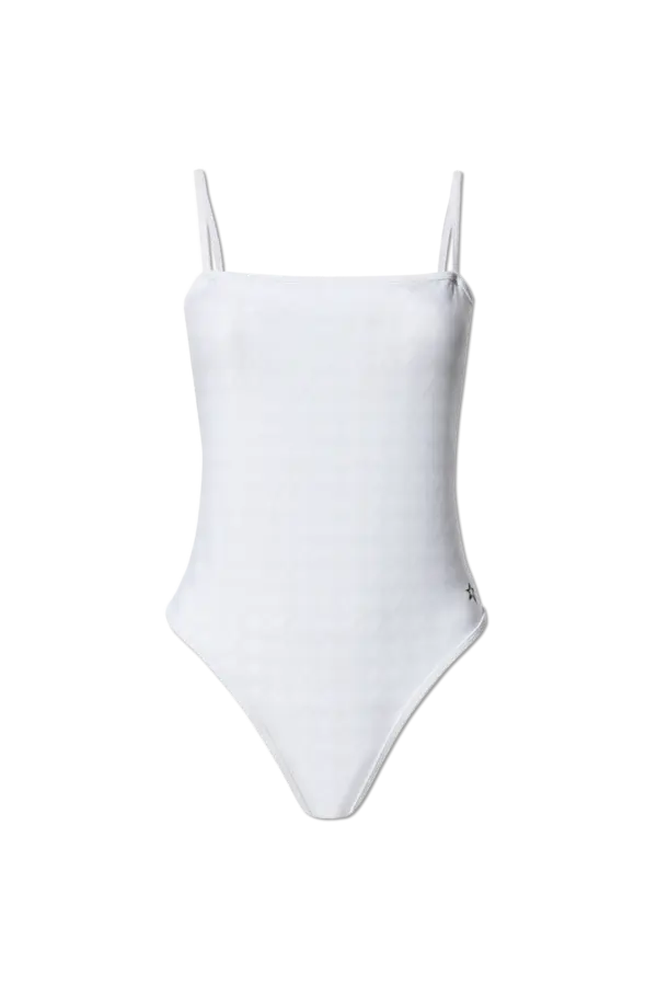 Perfect Moment Houndstooth One-piece Swimsuit - White
