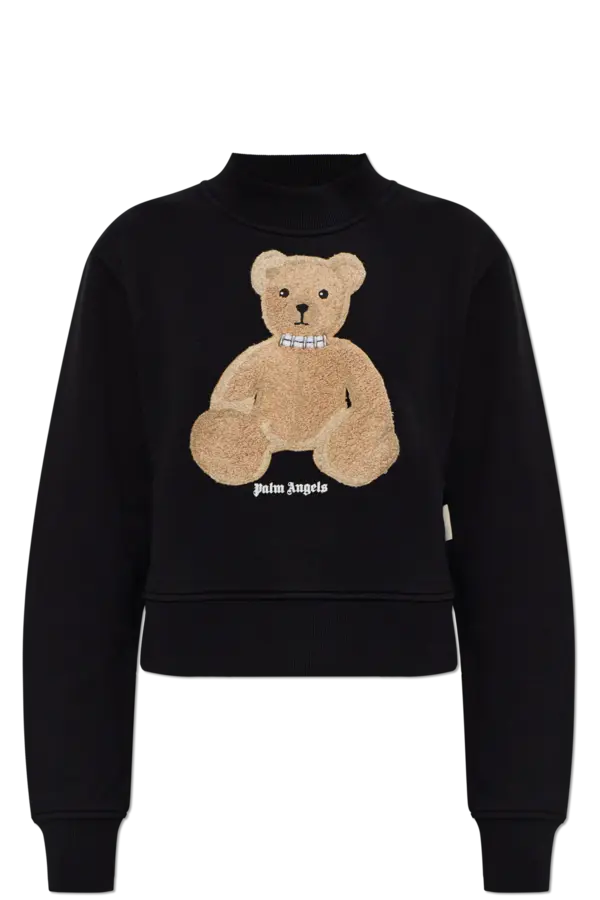 Palm Angels Teddy Bear Motif Sweatshirt - Black