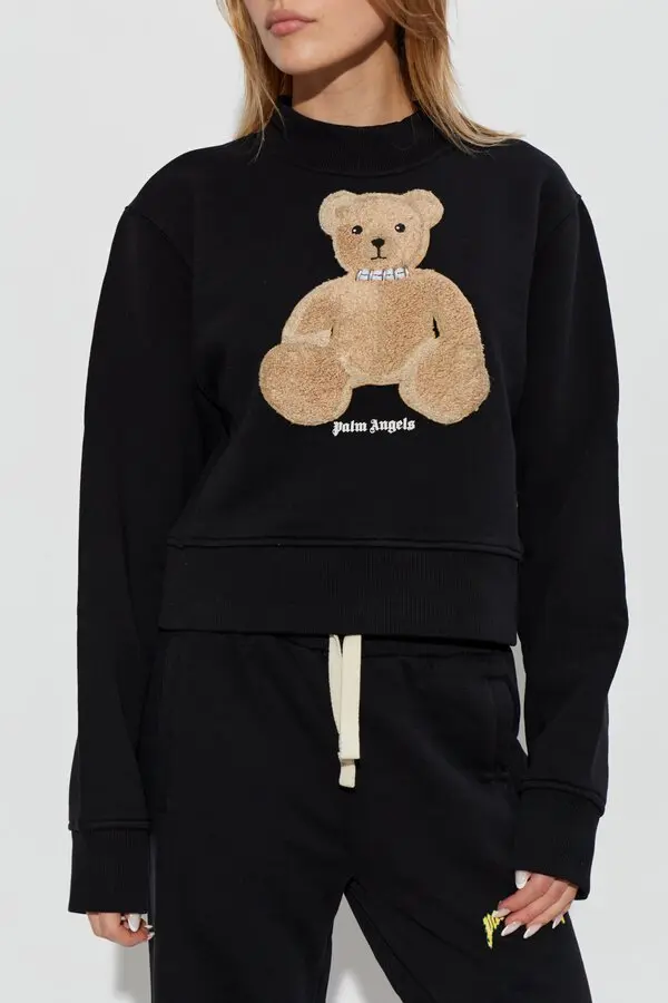 Palm Angels Teddy Bear Motif Sweatshirt - Black