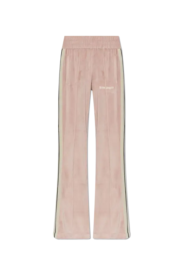 Palm Angels Velvet Trousers With Side Stripes - Pink
