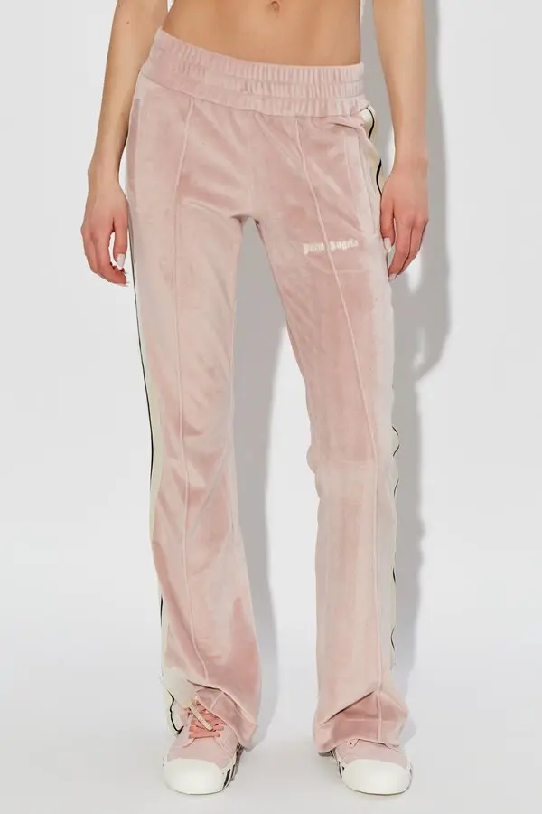 Palm Angels Velvet Trousers With Side Stripes - Pink