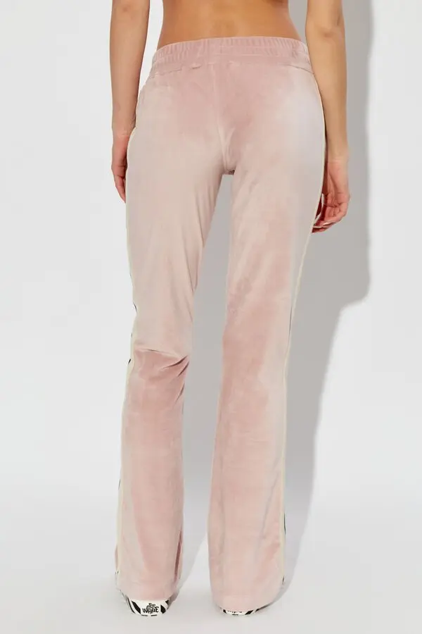 Palm Angels Velvet Trousers With Side Stripes - Pink